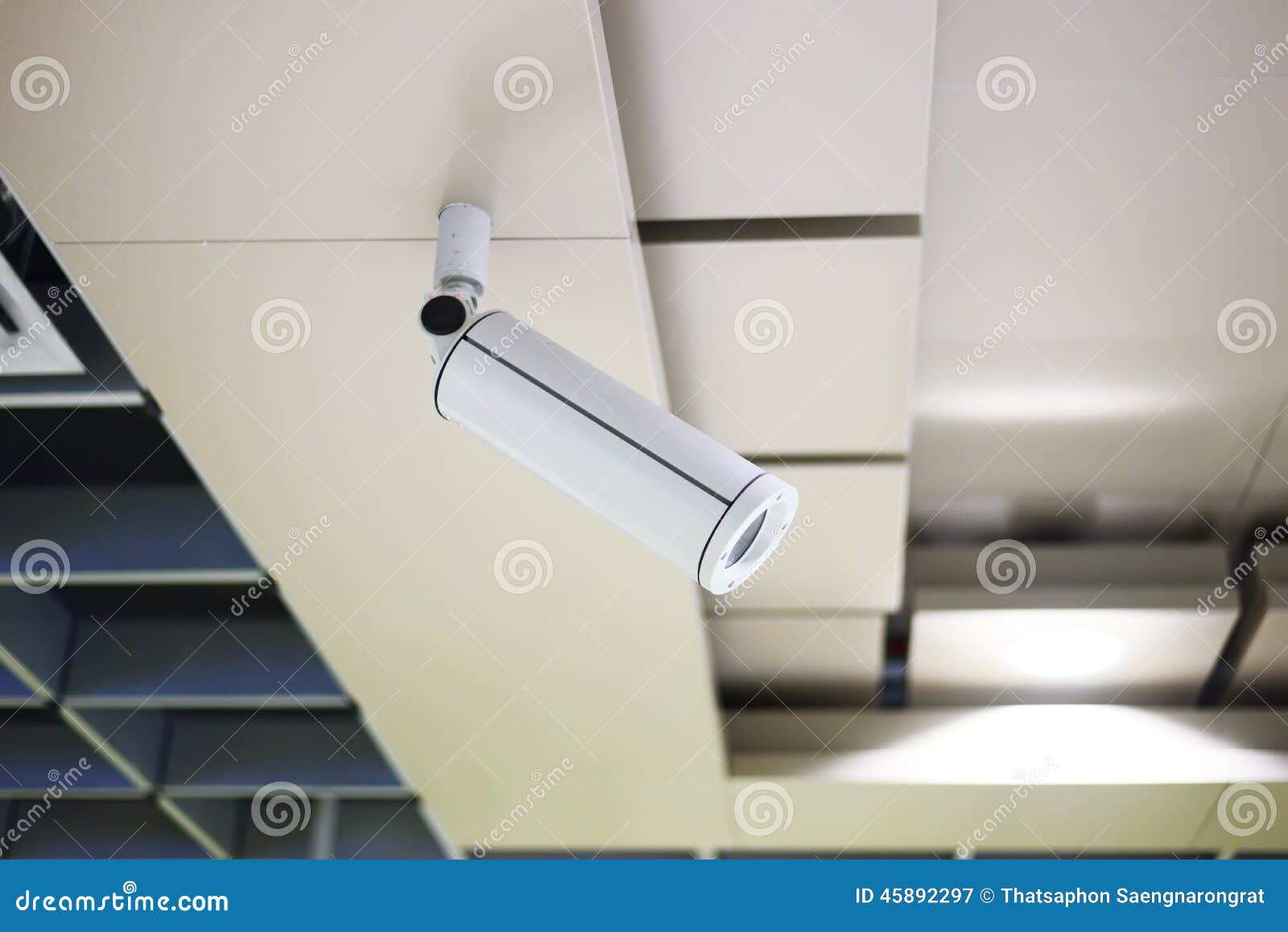 CCTV Security Camera Wall Ceiling Stock Image - Image of horizontal ...
