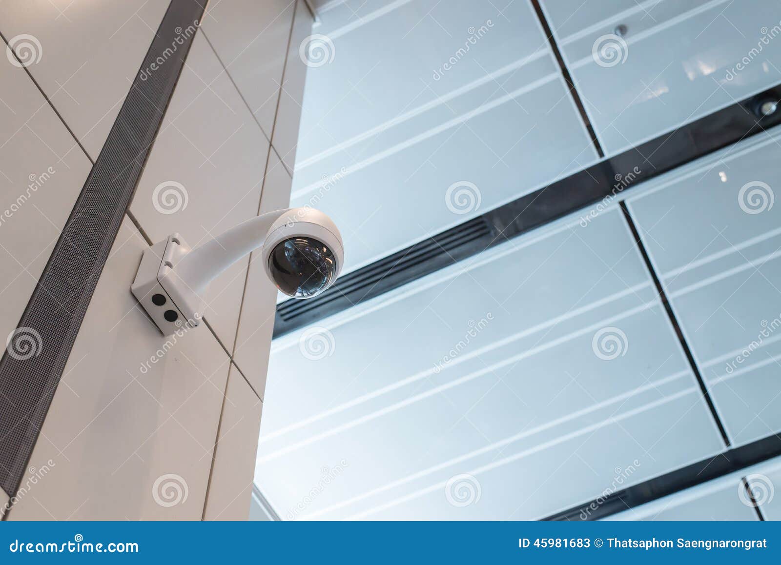 CCTV Security Camera Wall Ceiling Stock Image - Image of monitoring ...