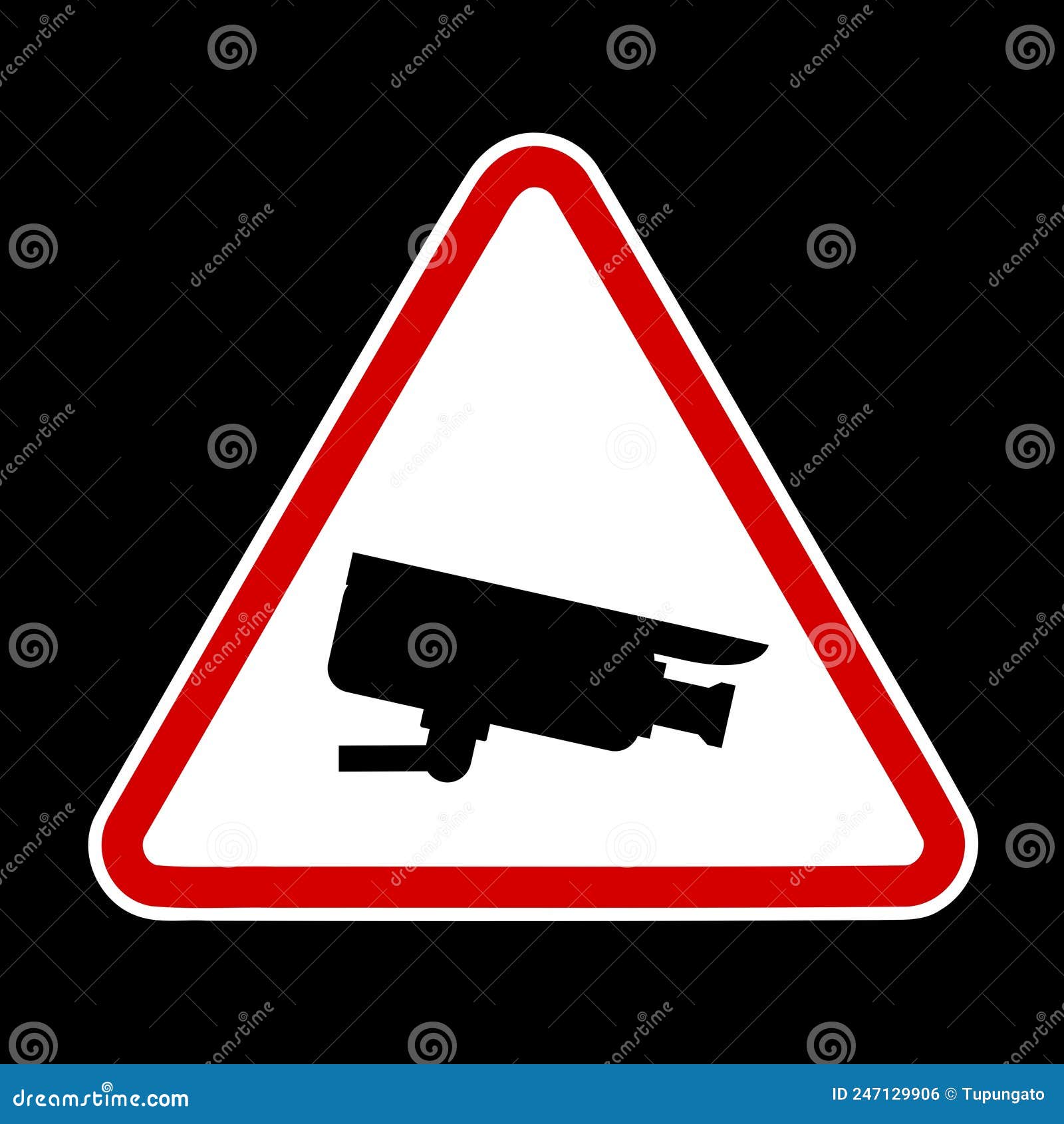 CCTV Security Camera Warning Sign Stock Vector - Illustration of icon ...