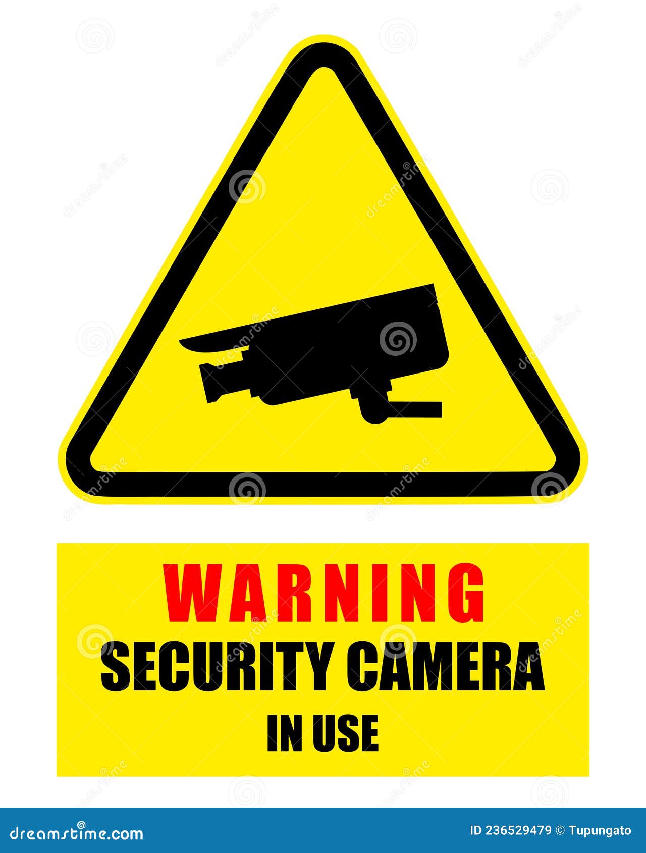 CCTV Security Camera Warning Sign Stock Vector - Illustration of ...