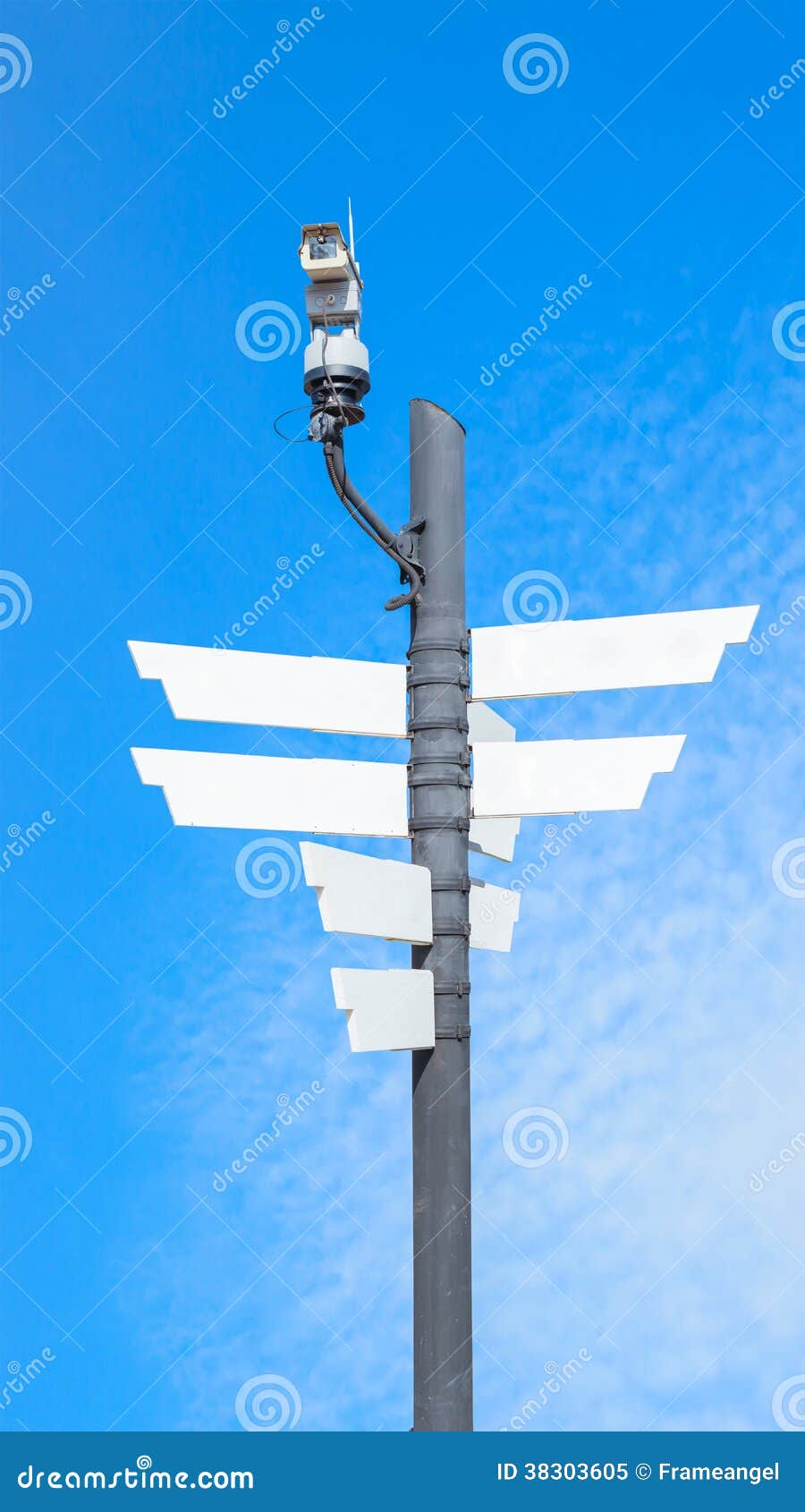 CCTV Security Camera Wireless and Blank Signboard Stock Image - Image ...