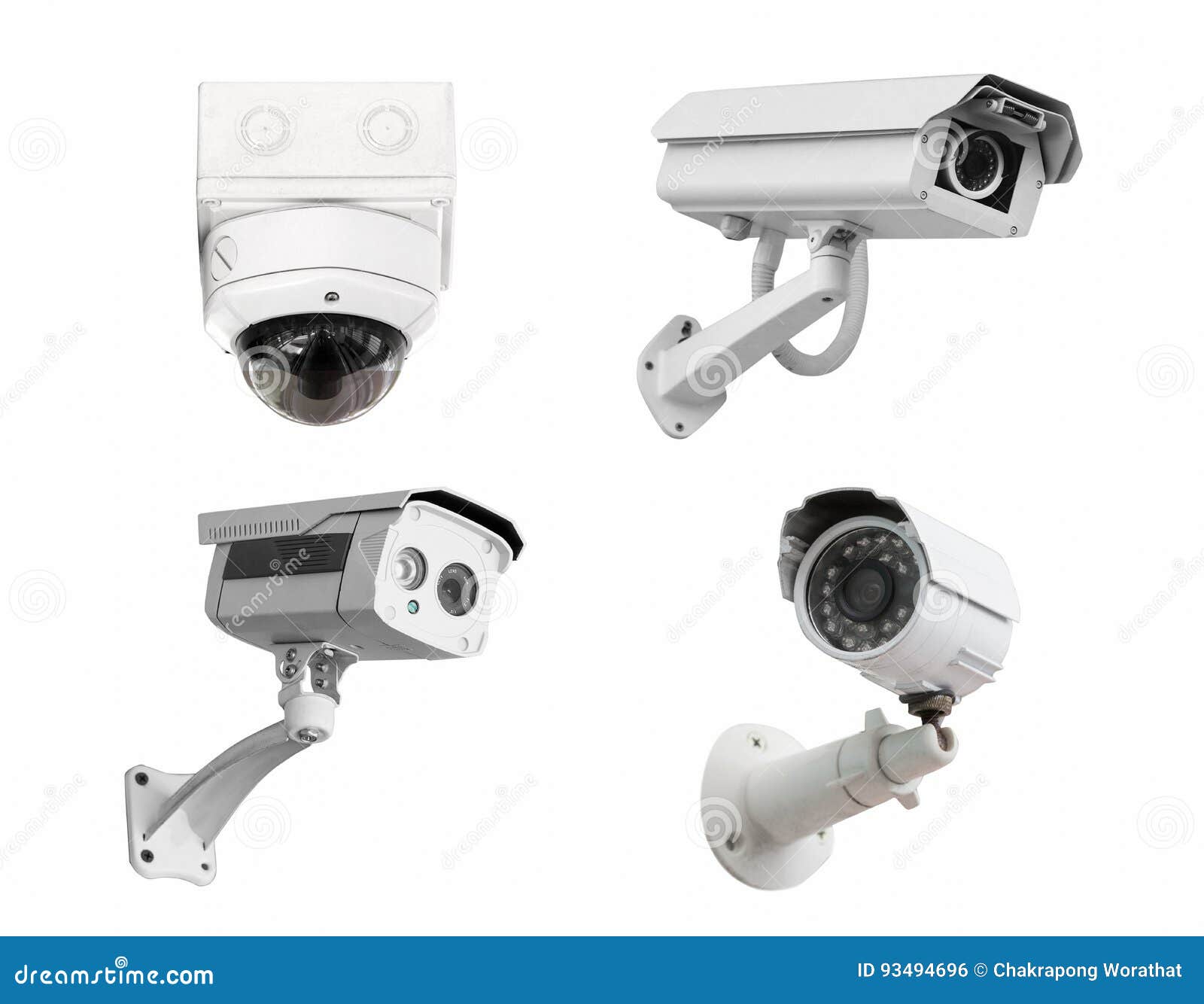 CCTV Security Cameras Isolated White Background. With Clipping P Stock ...