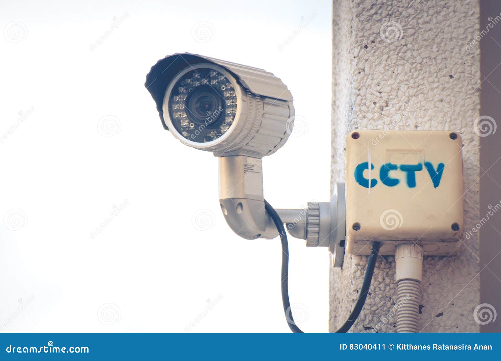 CCTV Security Cameras Outside the White Building Stock Image - Image of ...