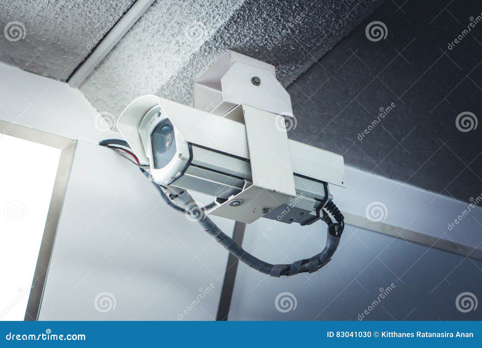 CCTV Security Cameras Outside the White Building Stock Photo - Image of ...