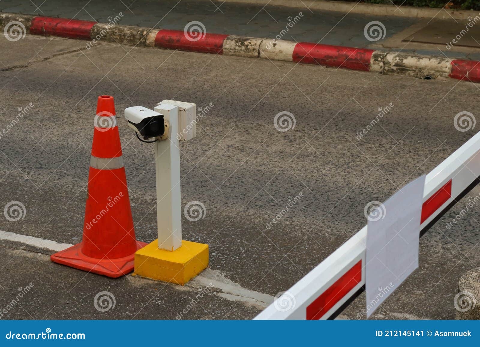 CCTV at Security Checkpoint Stock Image - Image of parking, people ...