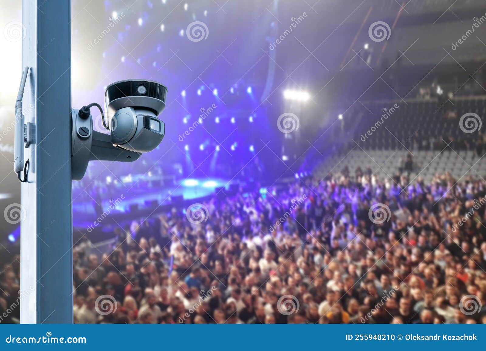 CCTV Security Concert Entertainment on Blurry Background. Stock Photo ...