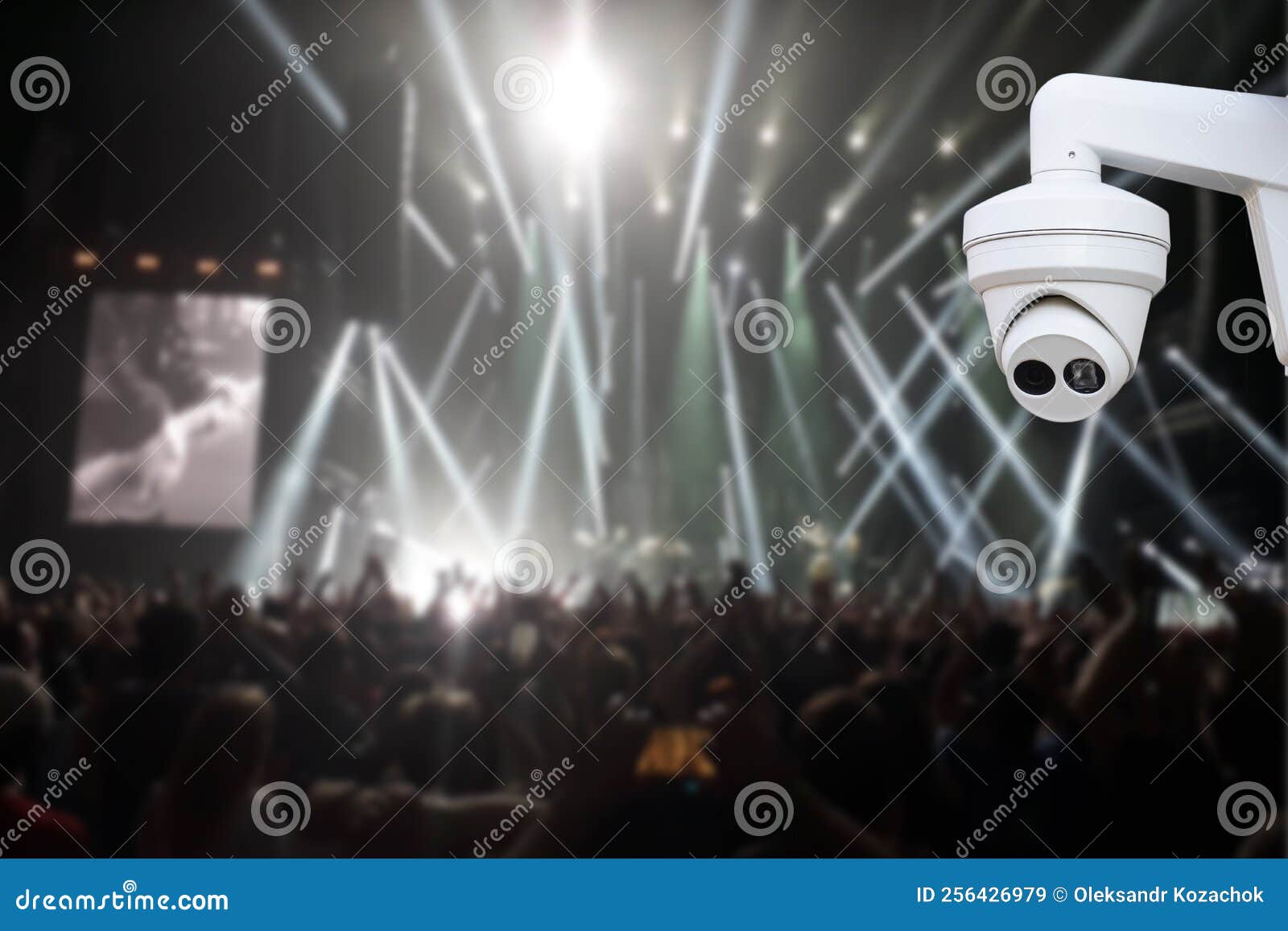 CCTV Security Concert Entertainment on Blurry Background. Stock Image ...