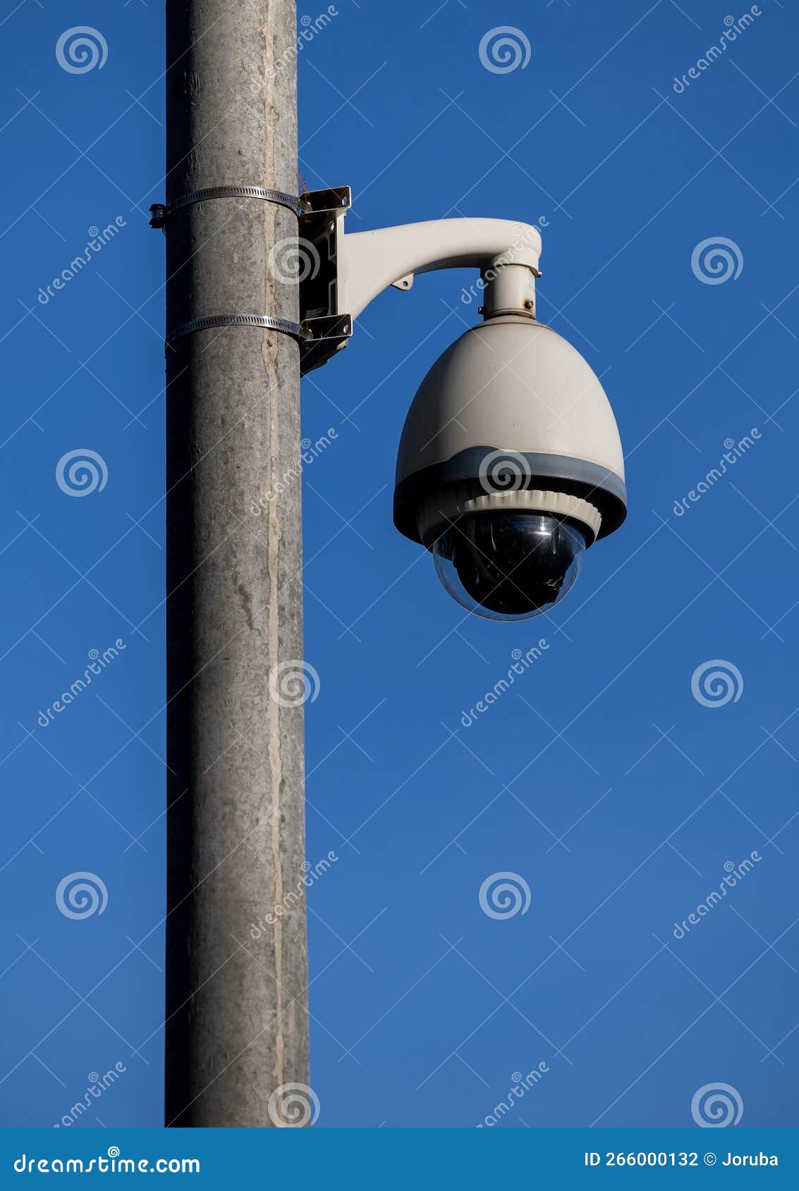 CCTV Security Dome Camera on Pole Stock Photo - Image of alarm, look ...