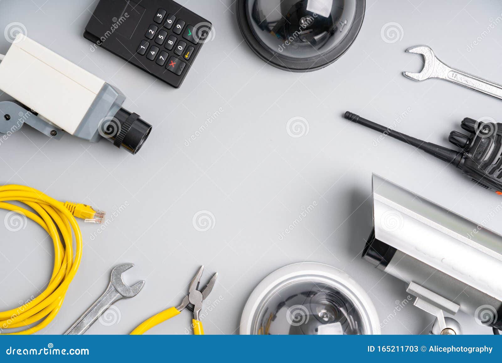 CCTV Security Online Camera with House Plan Stock Image - Image of ...