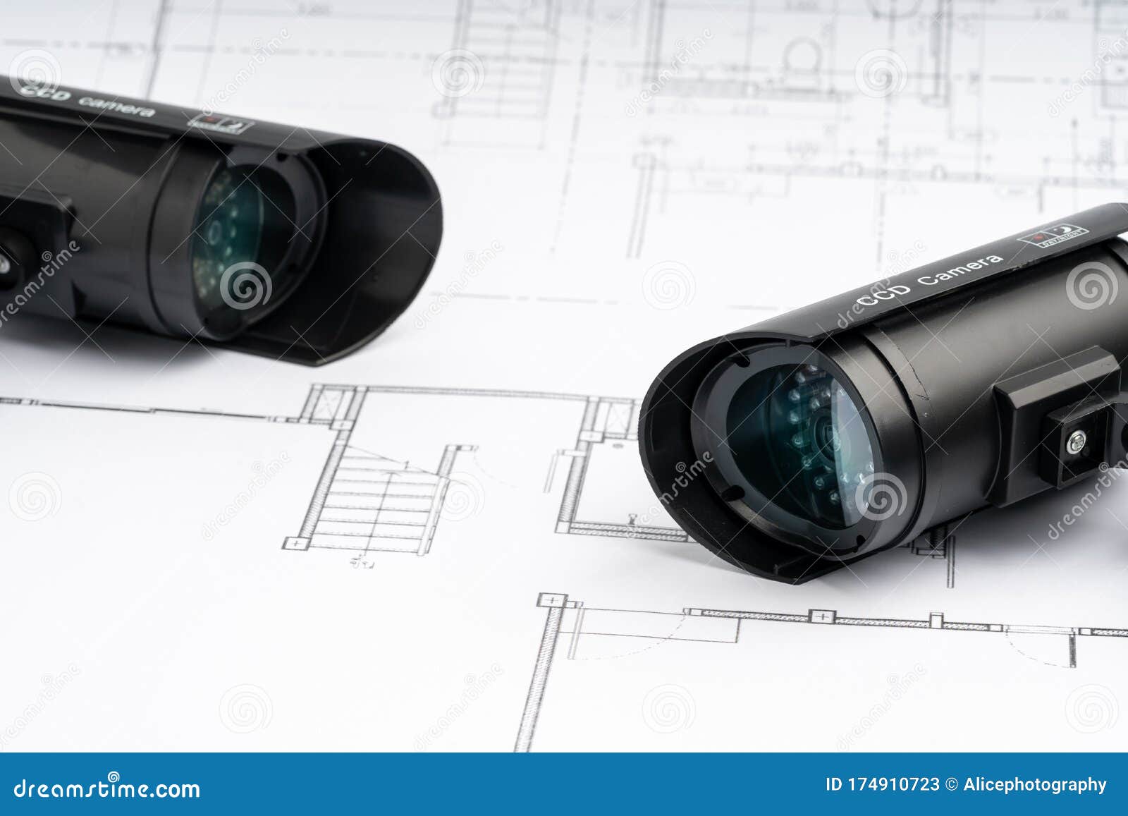CCTV Security Online Camera with House Plan Stock Image - Image of ...