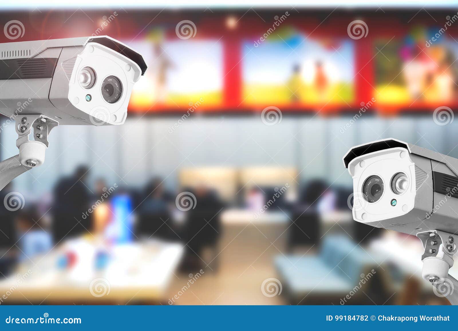 CCTV Security Operating in Office Building or Office Center. Stock ...