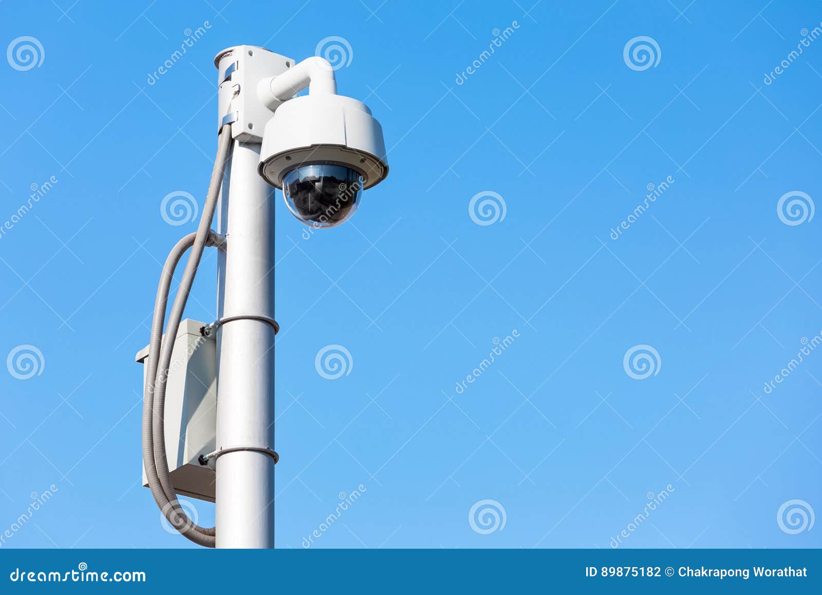 CCTV Security Outdoor on the Sky. Stock Photo - Image of monitoring ...