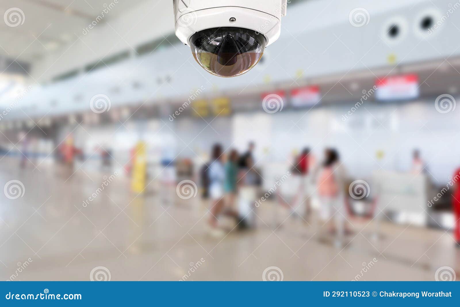 CCTV Security Recording Inside the Airport Terminal To the Various ...