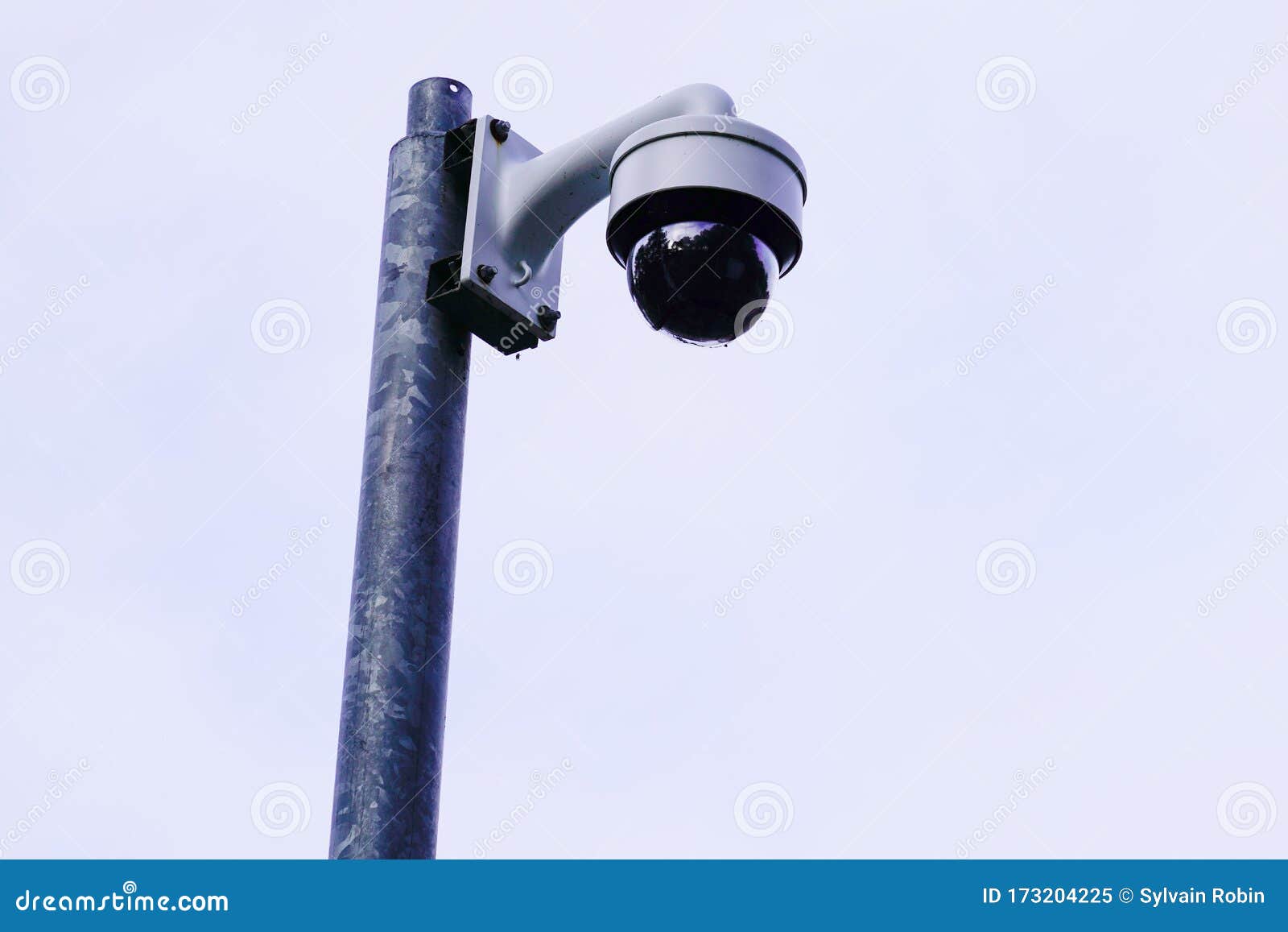 CCTV Security Round Camera Outdoors Video Equipment Stock Image - Image ...