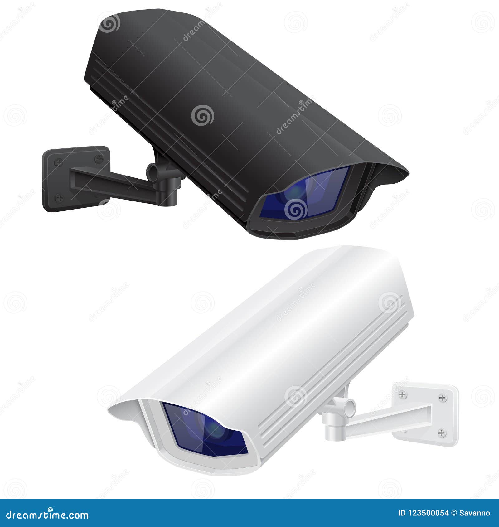 CCTV Security Surveillance Camera. Black and White Stock Vector ...