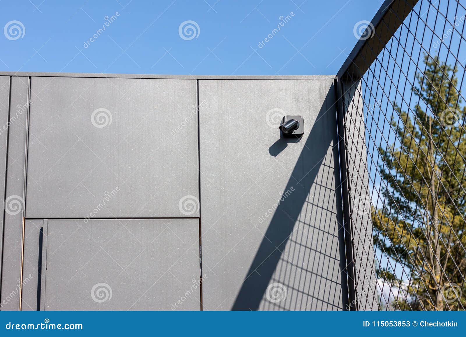 Cctv Security System on Black Metal Wall Stock Image - Image of safe ...