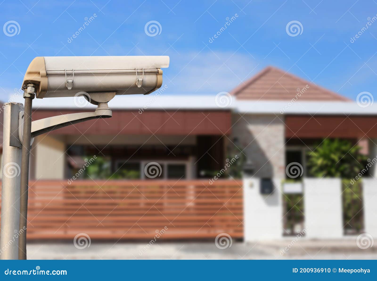CCTV of Security System on Blur House Background Stock Photo - Image of ...