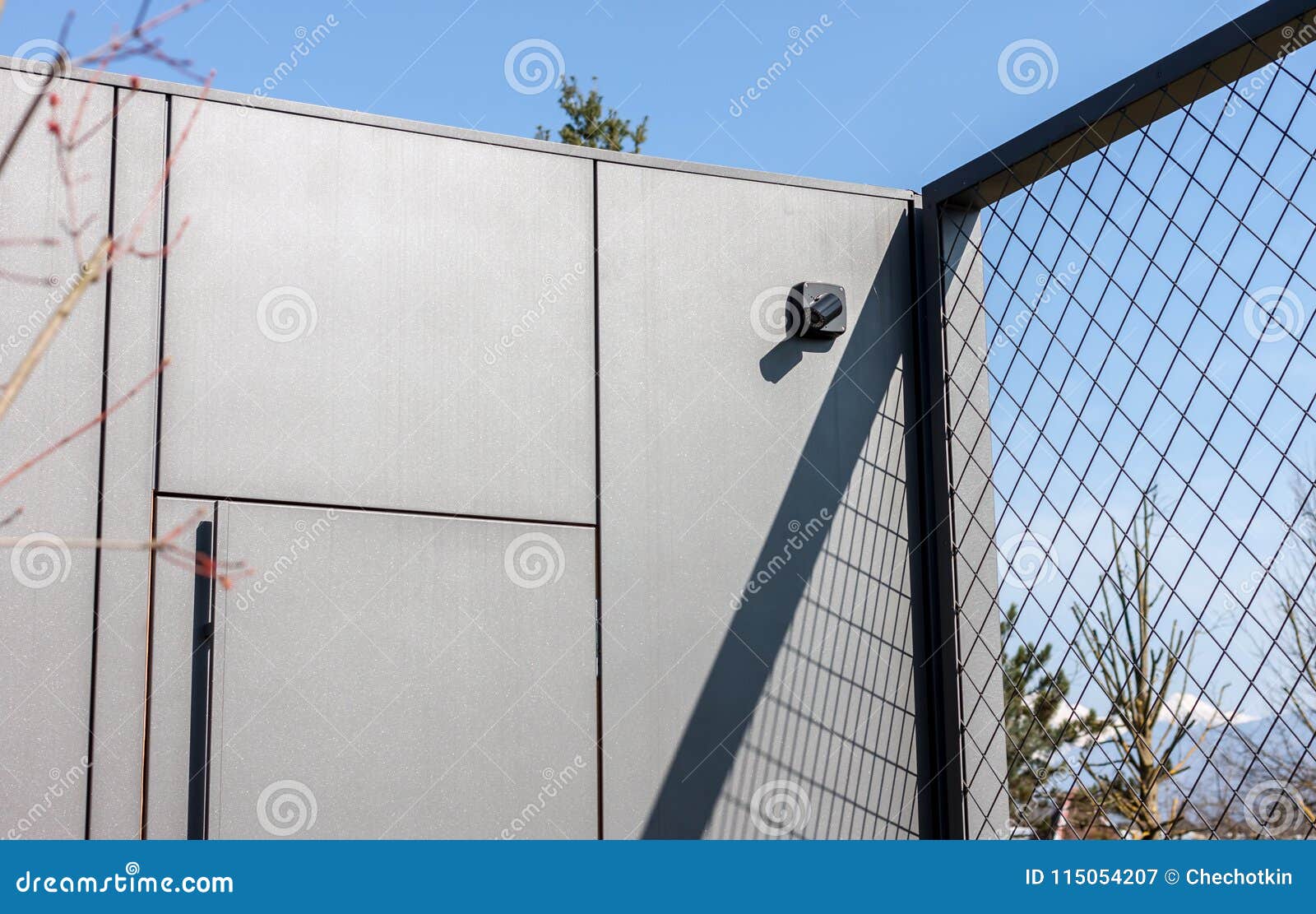 Cctv Security System on Black Metal Wall Stock Image - Image of privacy ...