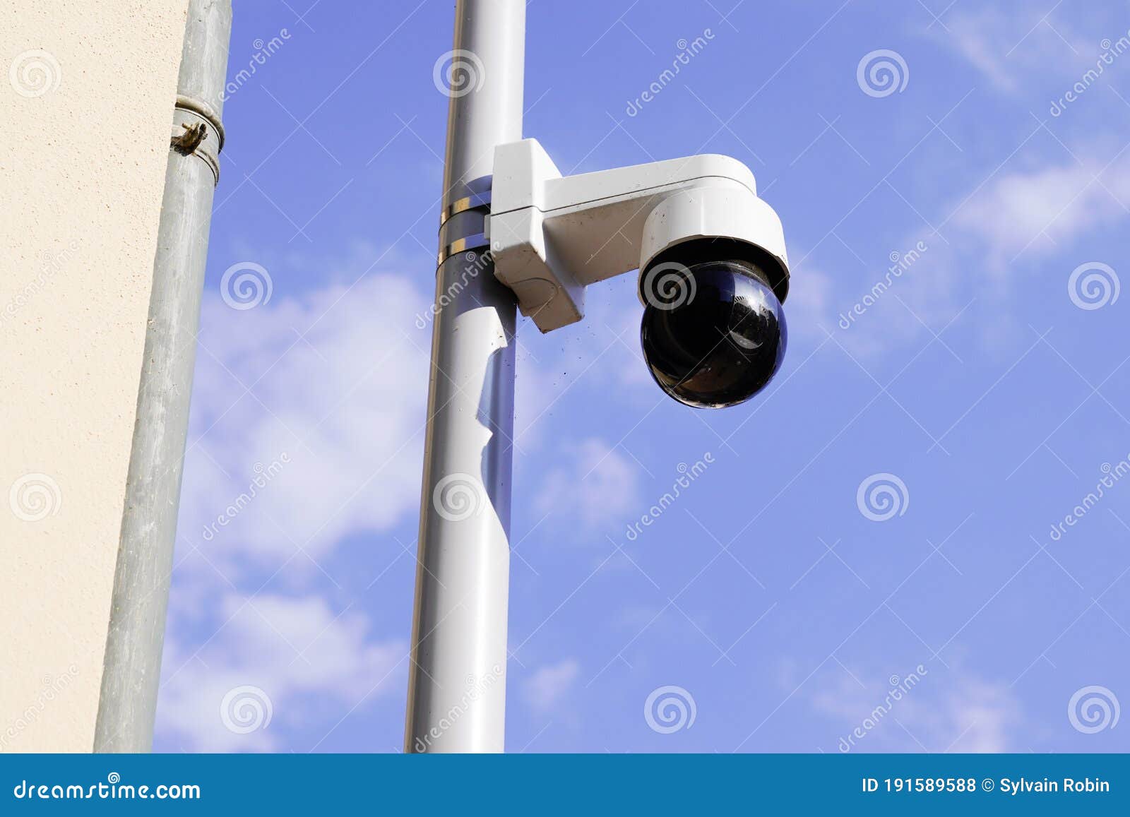 CCTV Security System for Home Round Camera Outdoors Stock Photo - Image ...