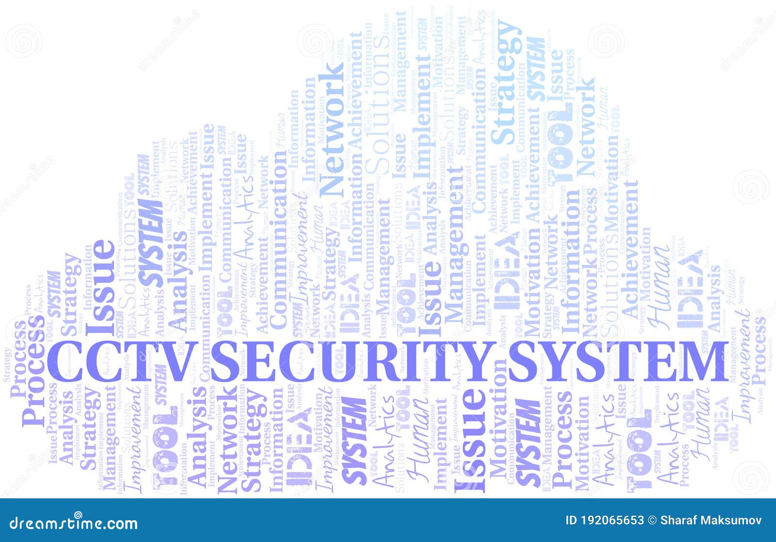 Cctv Security System Typography Vector Word Cloud. Stock Vector ...
