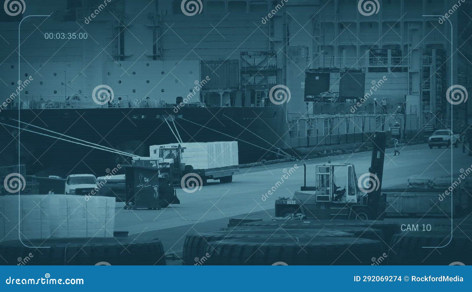 CCTV Ship Being Loaded by Docks Stock Footage - Video of monitoring ...