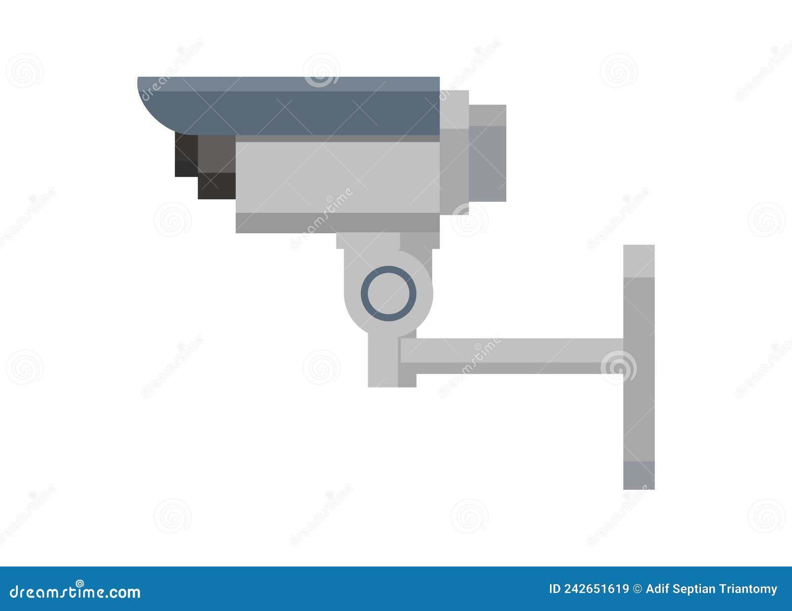 CCTV Simple Flat Illustration. Side View. Stock Vector - Illustration ...