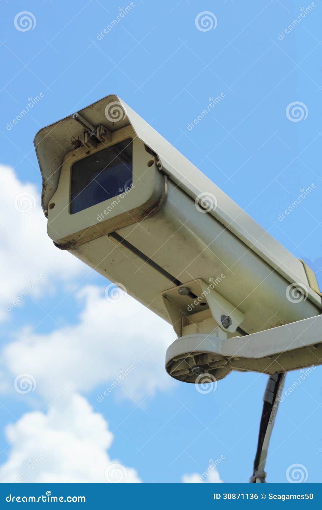 Cctv with sky stock photo. Image of record, alarm, city - 30871136