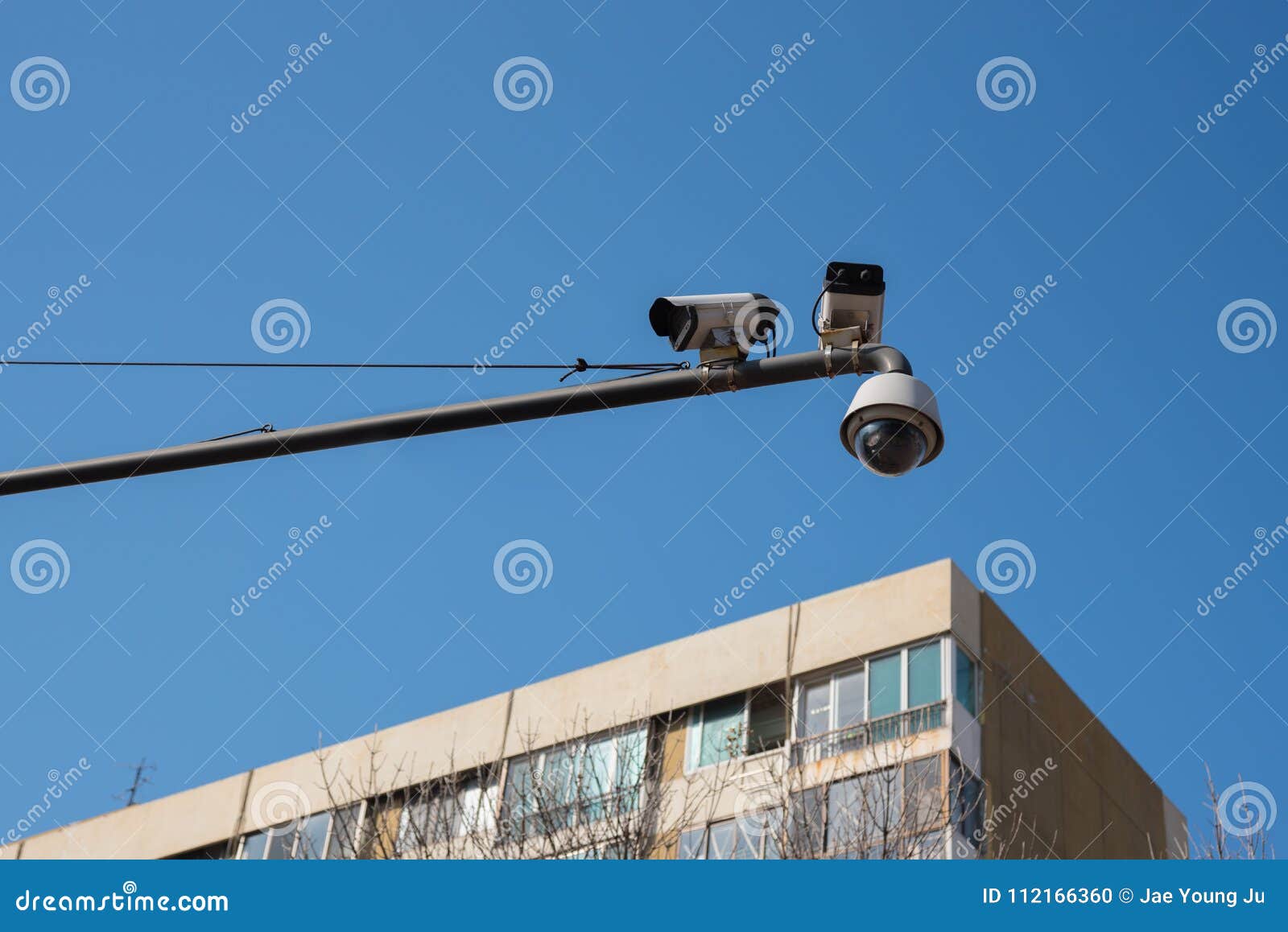 CCTV and Sky. CCTV Camera Security Operating Stock Photo - Image of ...