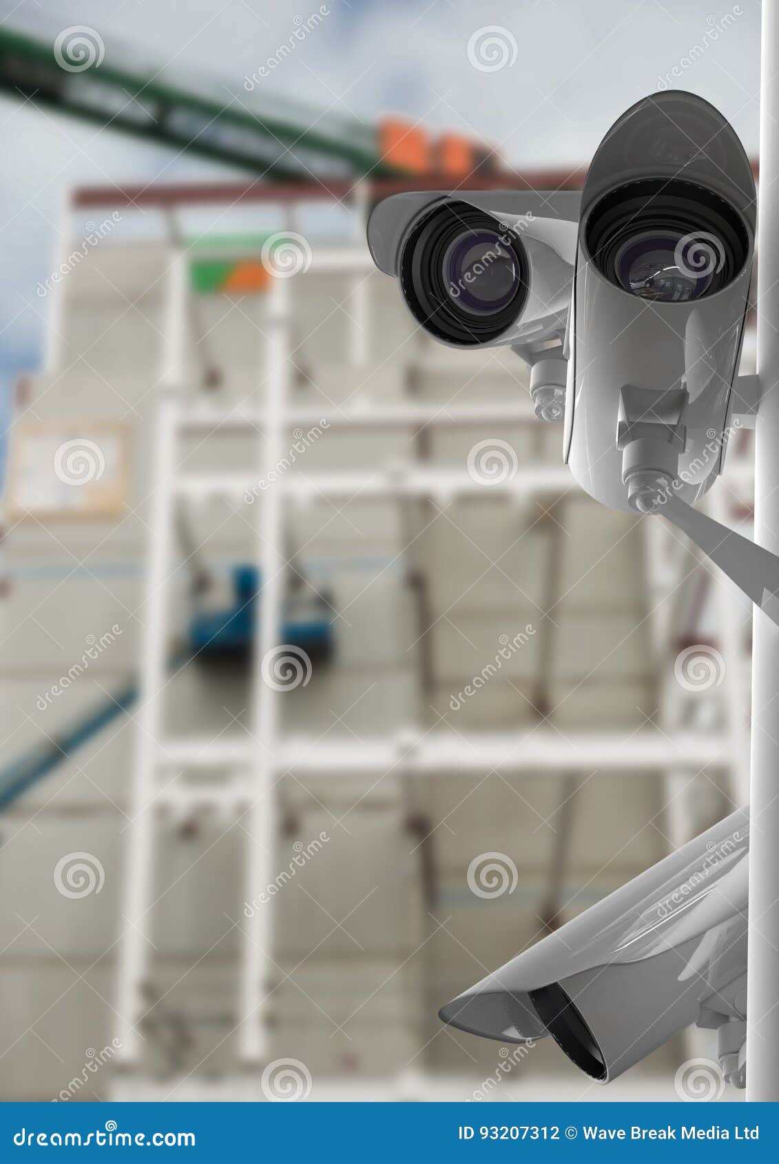 Cctv Stick in Front of Scaffolding Stock Photo - Image of cctv, people ...