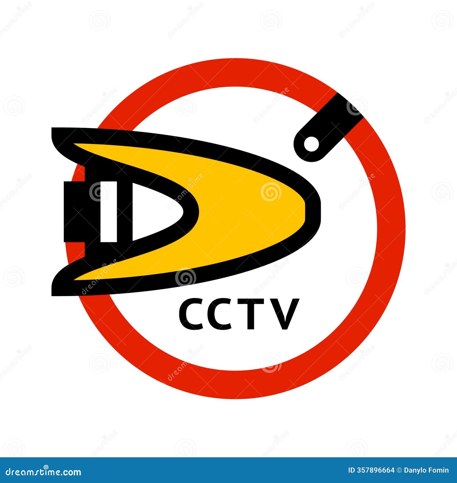 CCTV Sticker, Video Surveillance Stock Vector - Illustration of warning ...