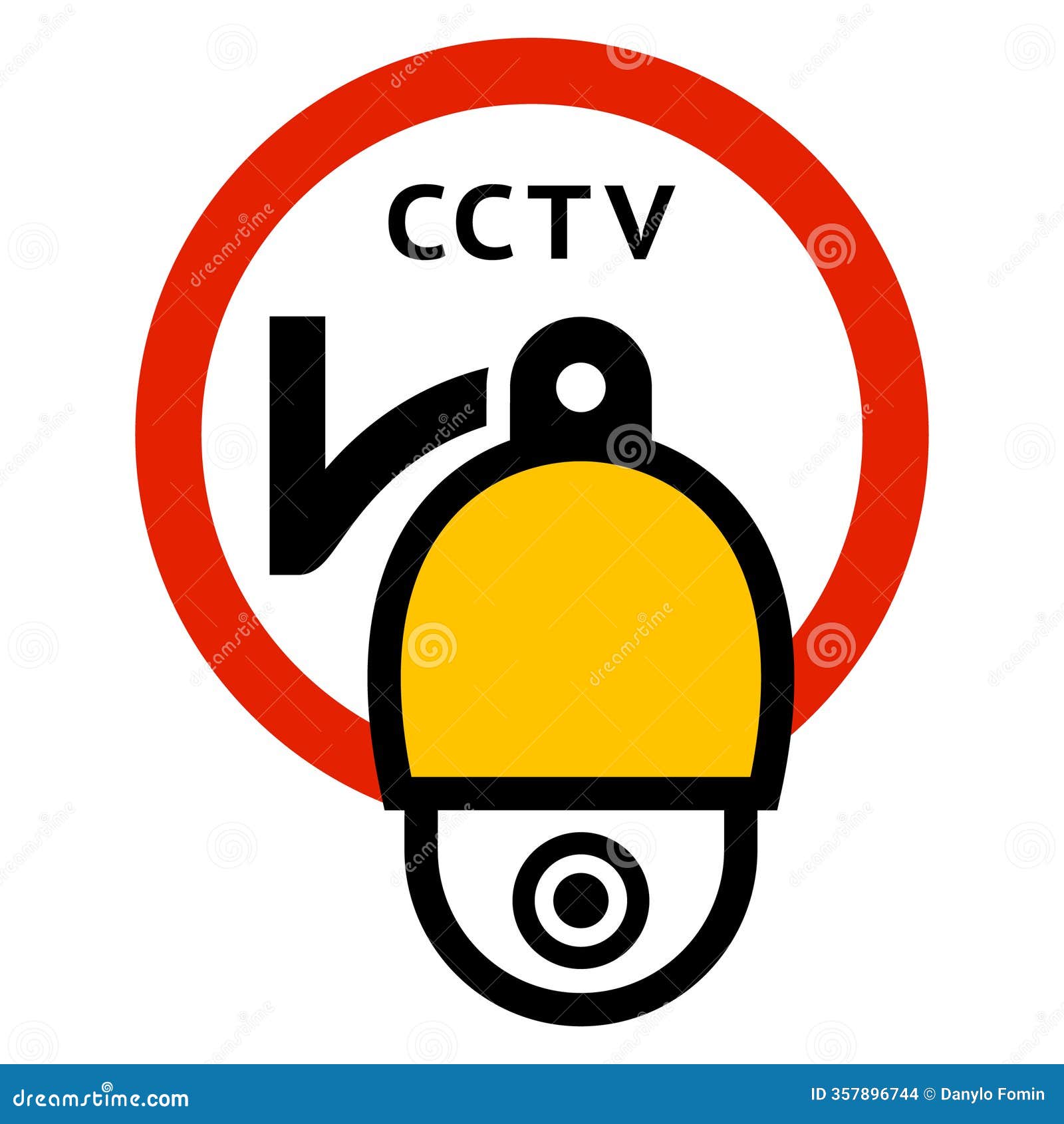 CCTV Sticker, Video Surveillance Stock Vector - Illustration of theft ...