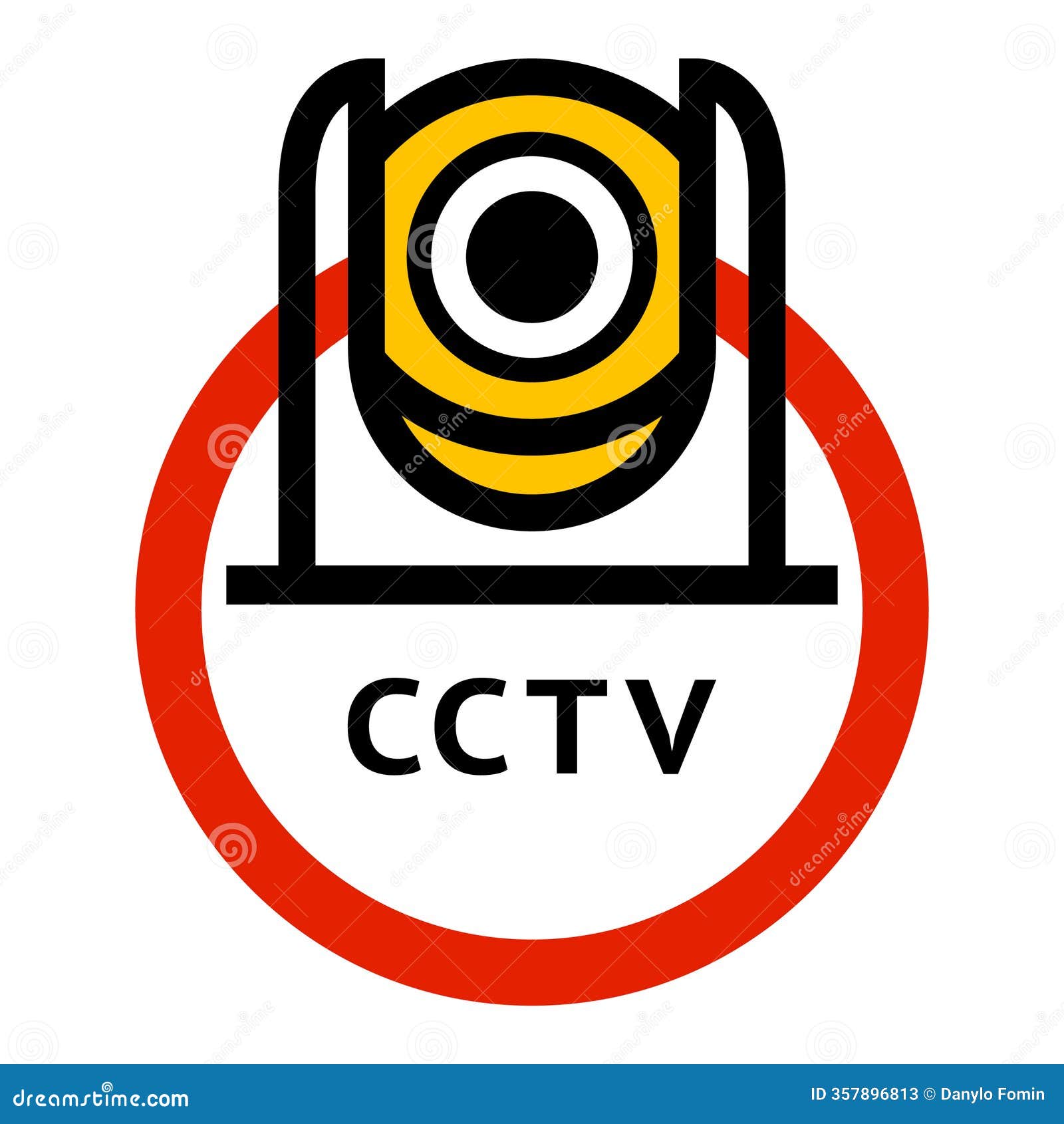 CCTV Sticker, Video Surveillance Stock Illustration - Illustration of ...