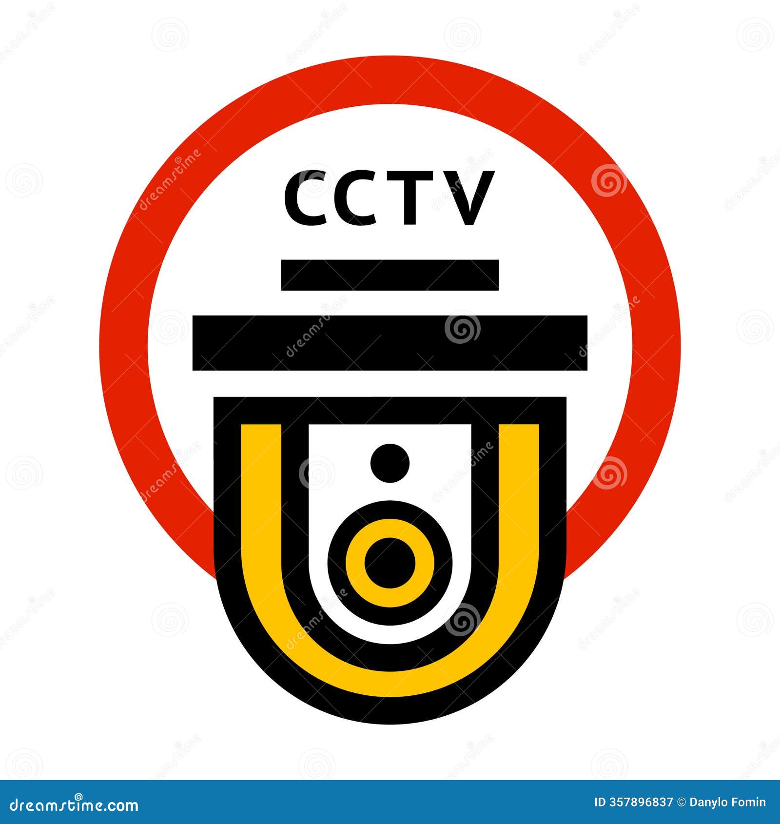 CCTV Sticker, Video Surveillance Stock Illustration - Illustration of ...