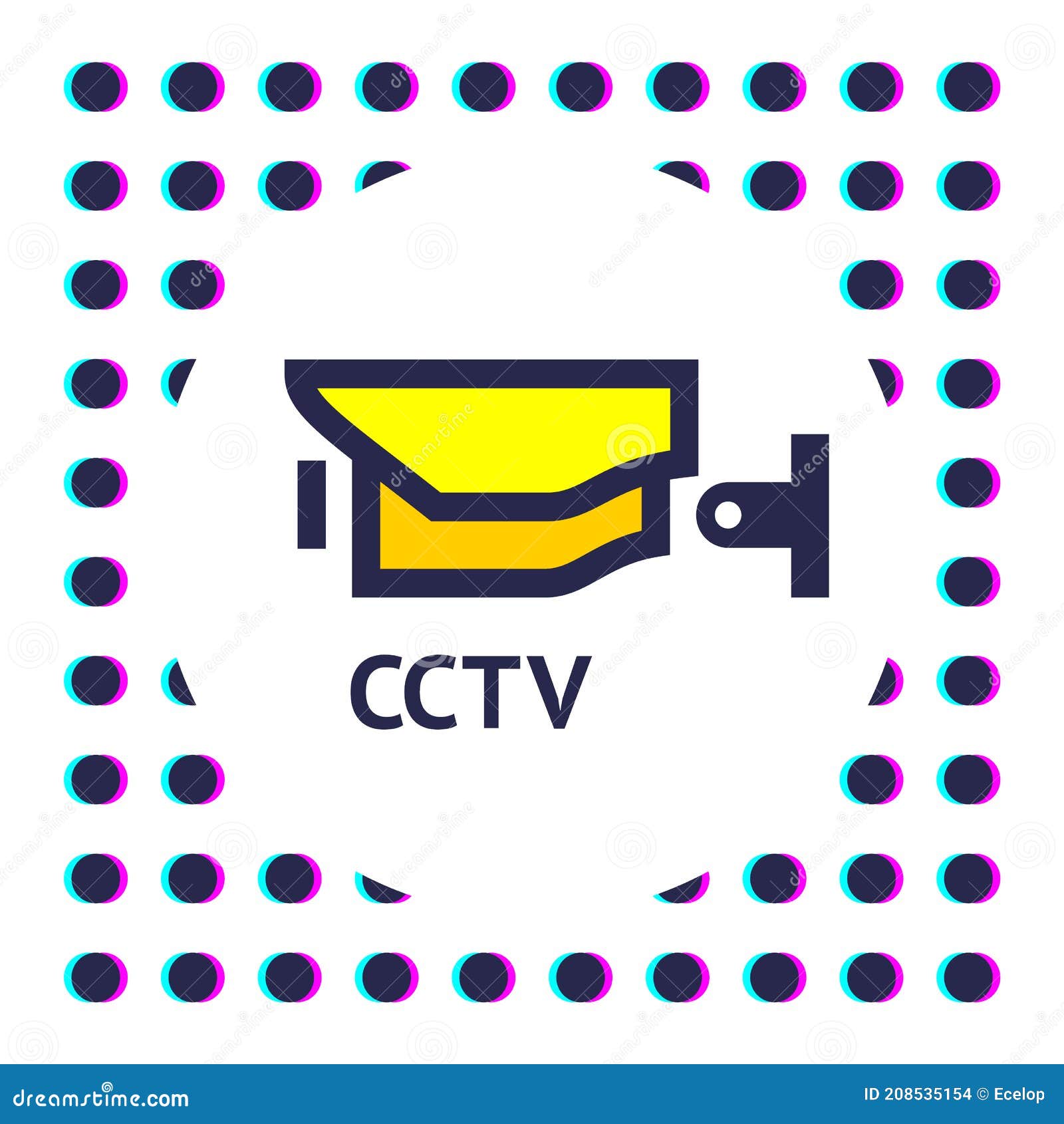 CCTV Sticker. Video Surveillance Stock Vector - Illustration of privacy ...