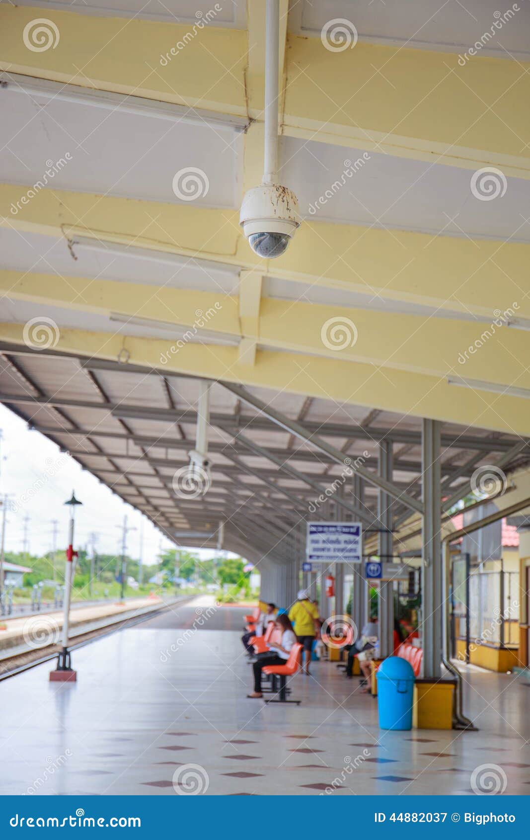 CCTV or Surveillance Operating in Train Station Stock Image - Image of ...