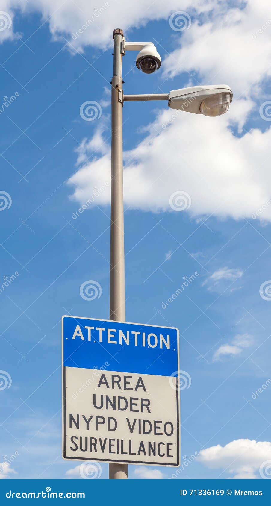 CCTV, Surveillance Security Camera And Warning Sign. Stock Image ...