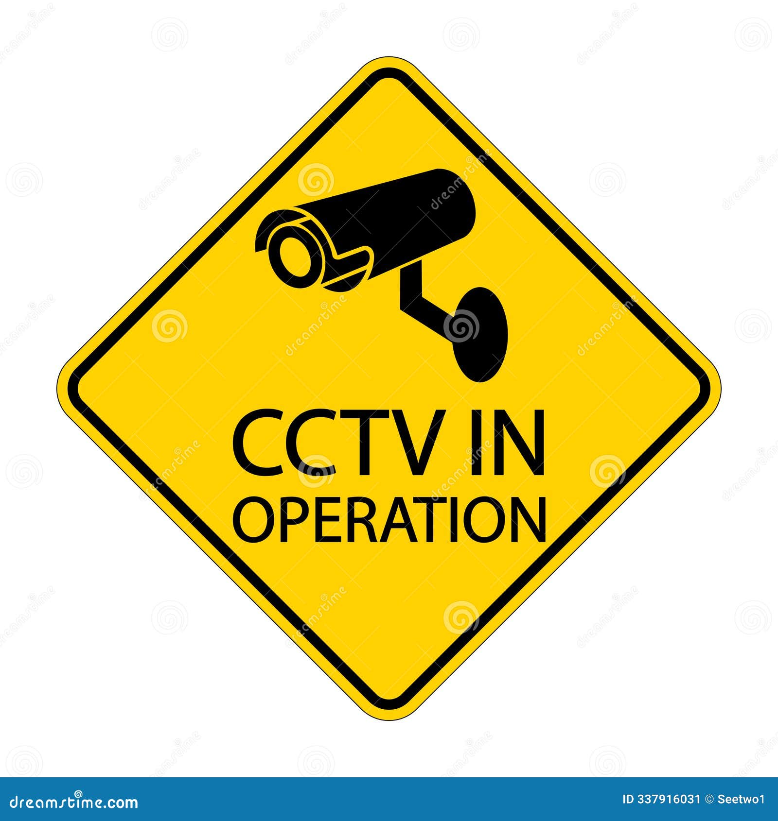 CCTV Surveillance Warning Sign Graphic Design Stock Vector ...