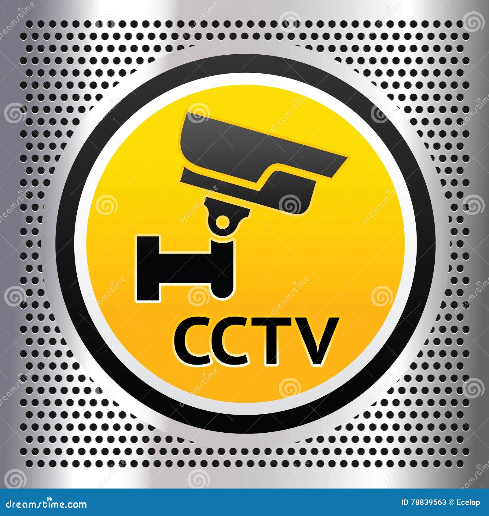 CCTV Symbol On A Golden Background Cartoon Vector | CartoonDealer.com ...