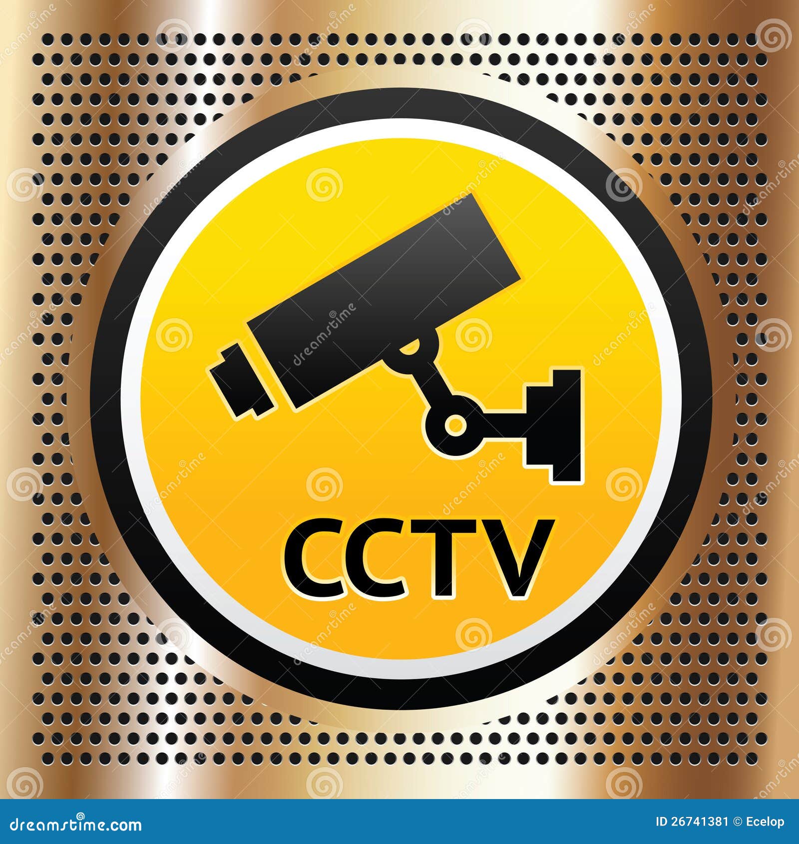CCTV Symbol on a Golden Background Stock Vector - Illustration of ...