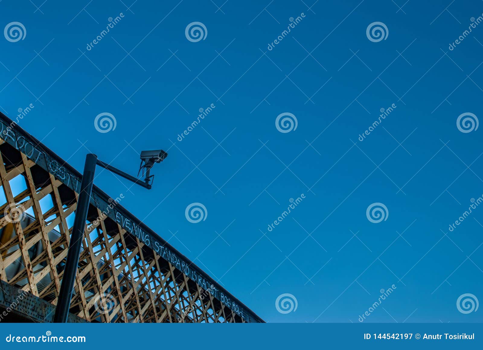 CCTV System Background Blue Sky Stock Image - Image of electric, guard ...