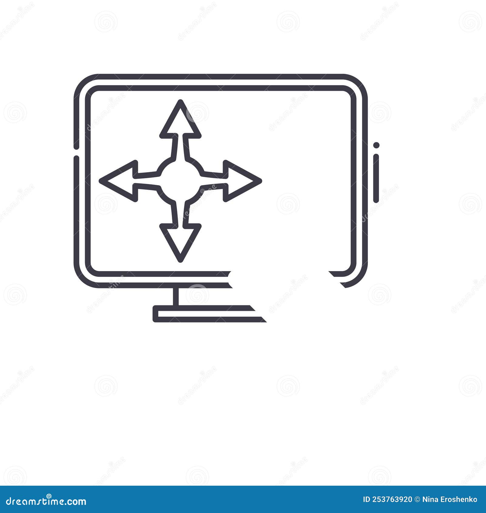 Cctv System Line Icon, Outline Symbol, Vector Illustration, Concept ...