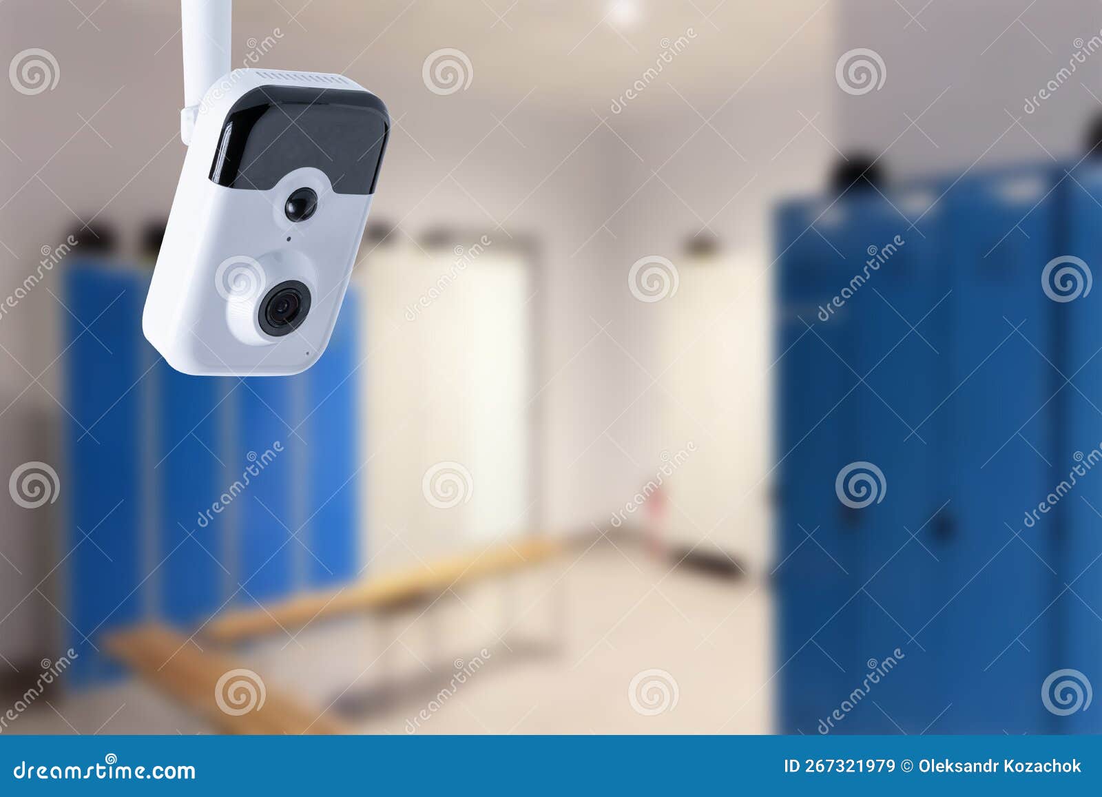 CCTV System in the Locker Room. Security Camera. Stock Image - Image of ...