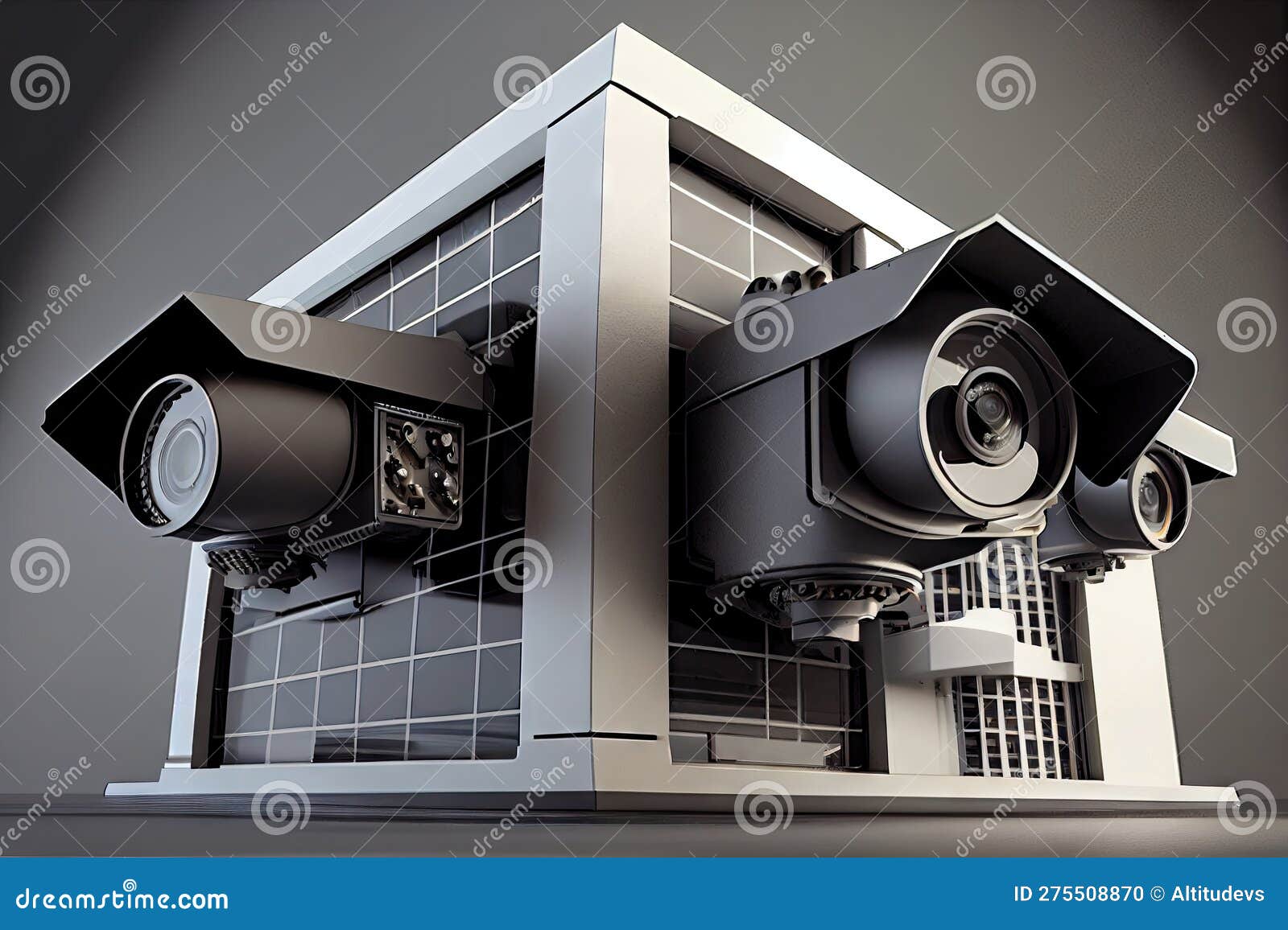 Cctv System with Multiple Angles and Viewports of High-security Office ...
