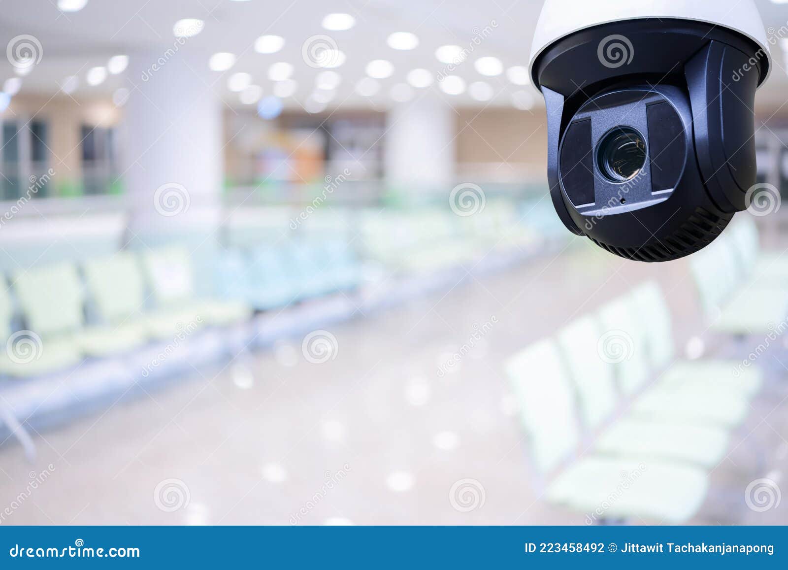 CCTV System Security in Corridor and Interior of Hospital Blur ...