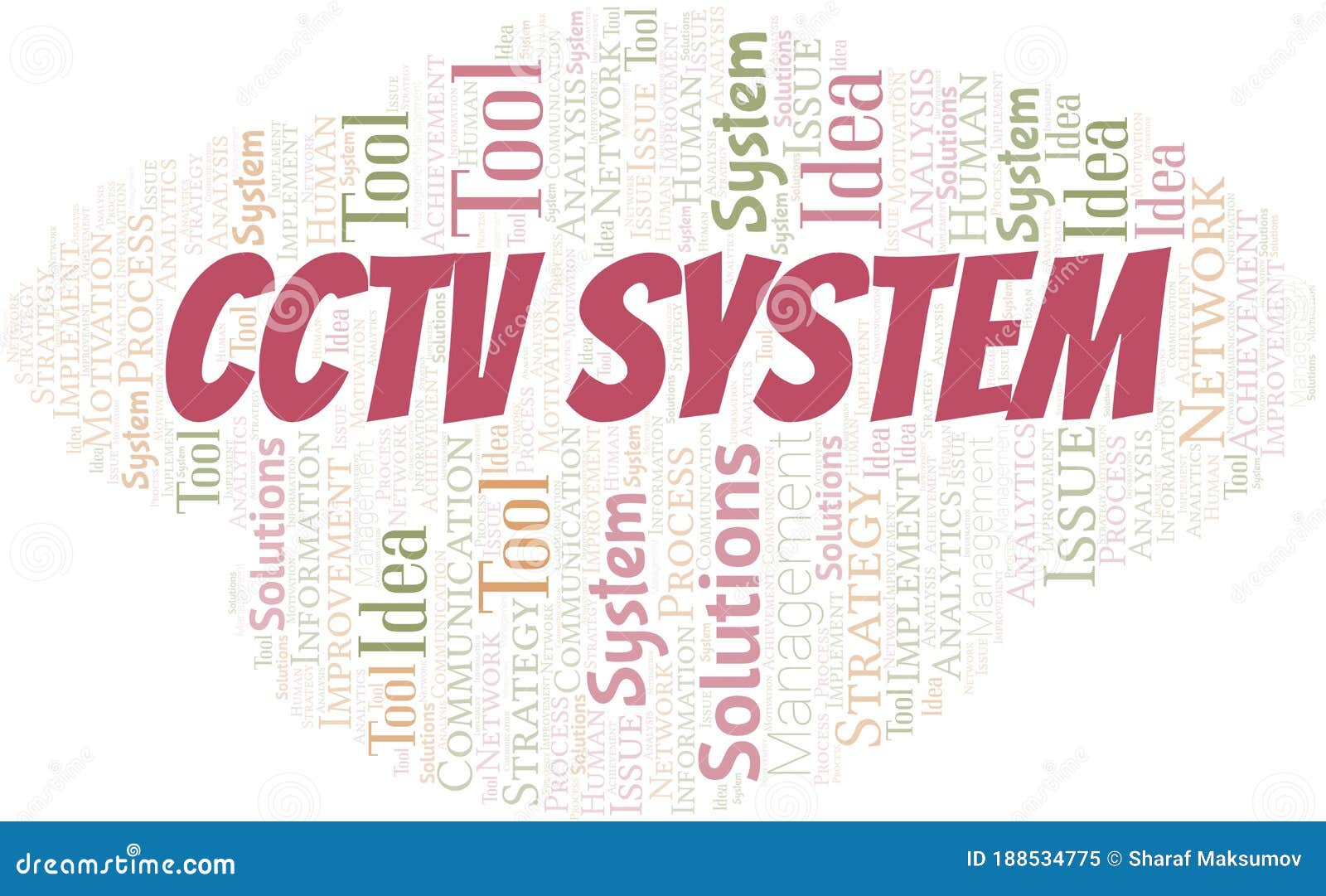 Cctv System Typography Vector Word Cloud. Stock Vector - Illustration ...