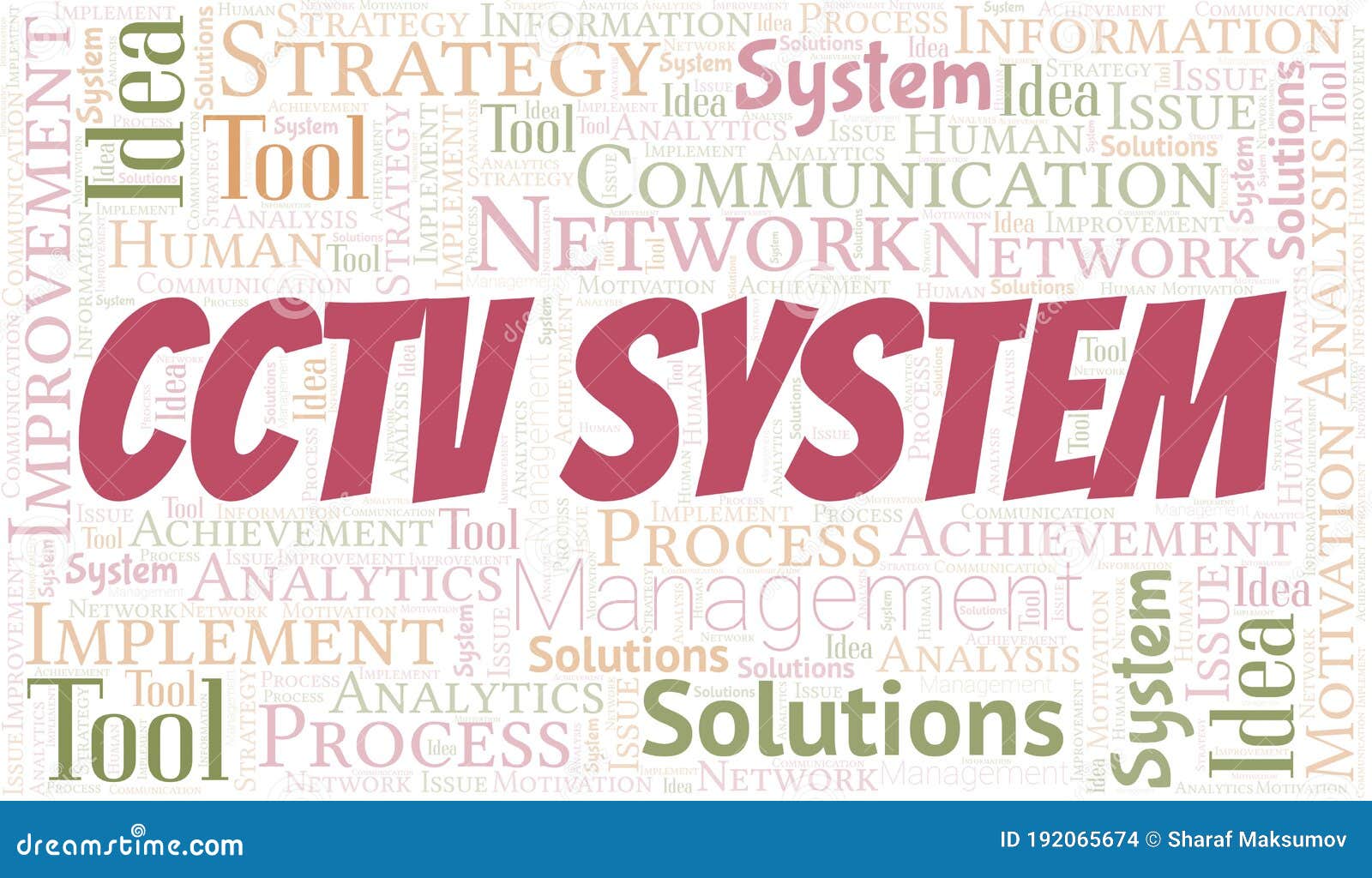 Cctv System Typography Vector Word Cloud. Stock Vector - Illustration ...