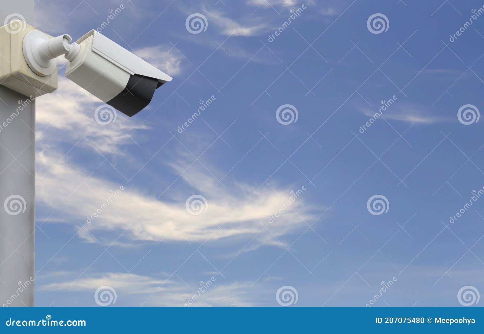CCTV Tool on Blue Sky Background Stock Photo - Image of installation ...
