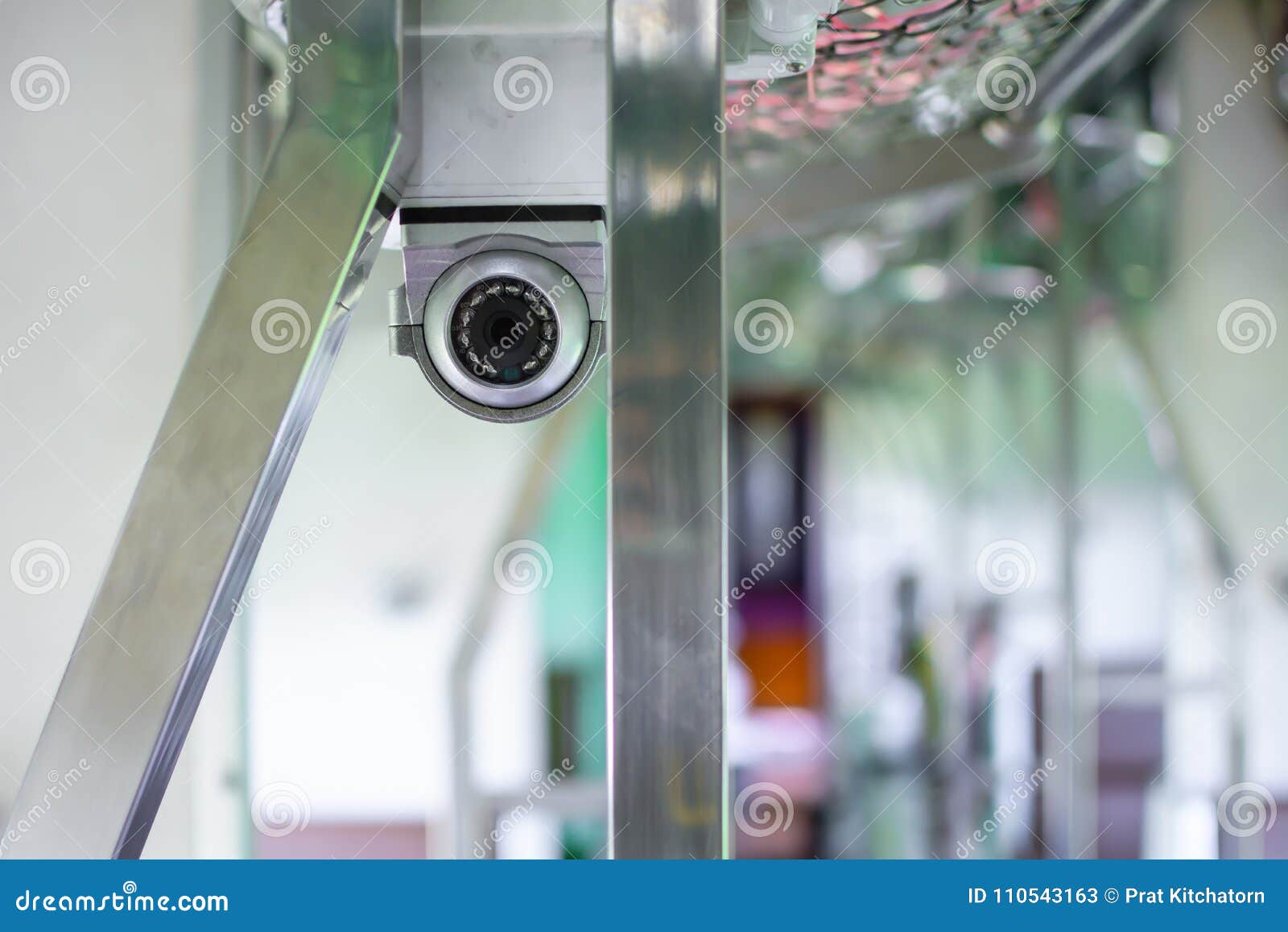 CCTV in the train stock image. Image of protection, look - 110543163