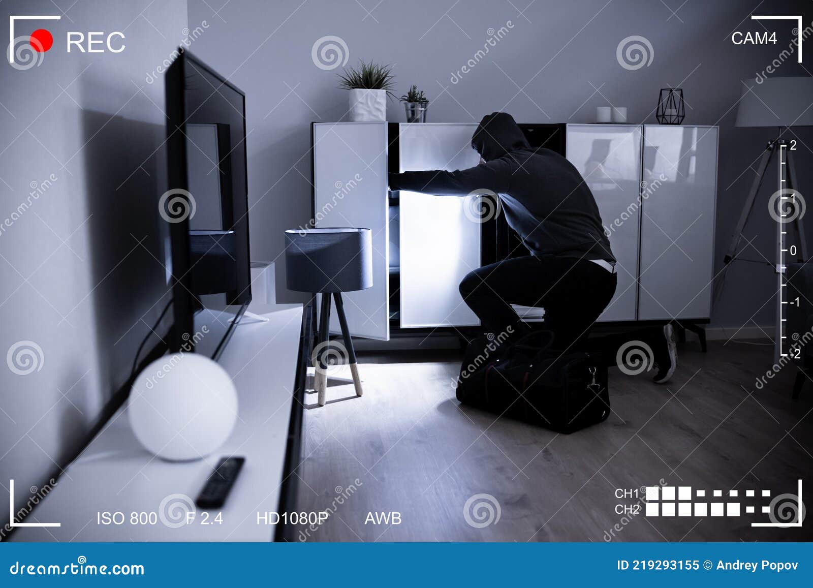 CCTV Video Surveillance Camera Showing Intruder Stock Image - Image of ...
