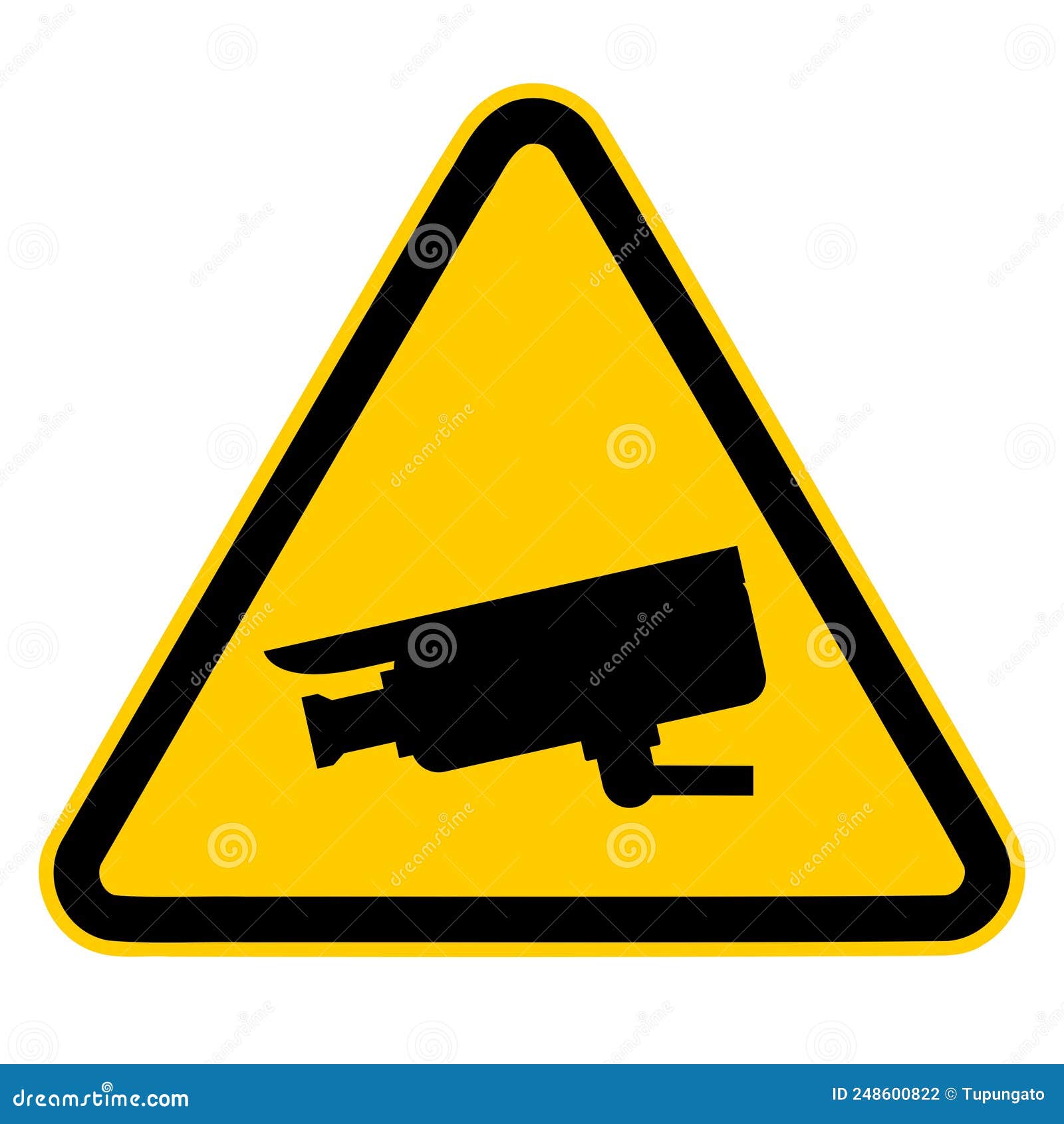 CCTV Video Surveillance Warning Sign Stock Vector - Illustration of ...